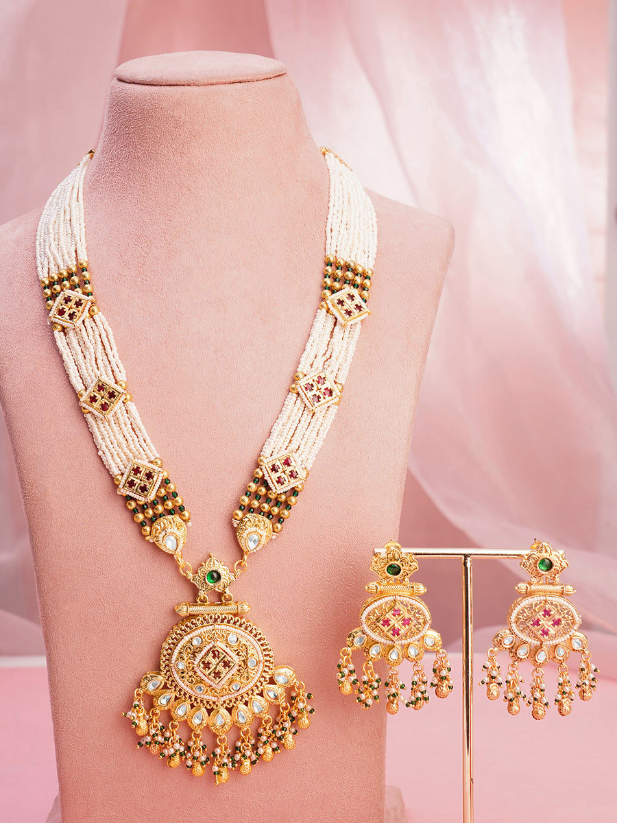 Heirloom Gold Kundan Multi Beaded Jewellery Set – Rubans