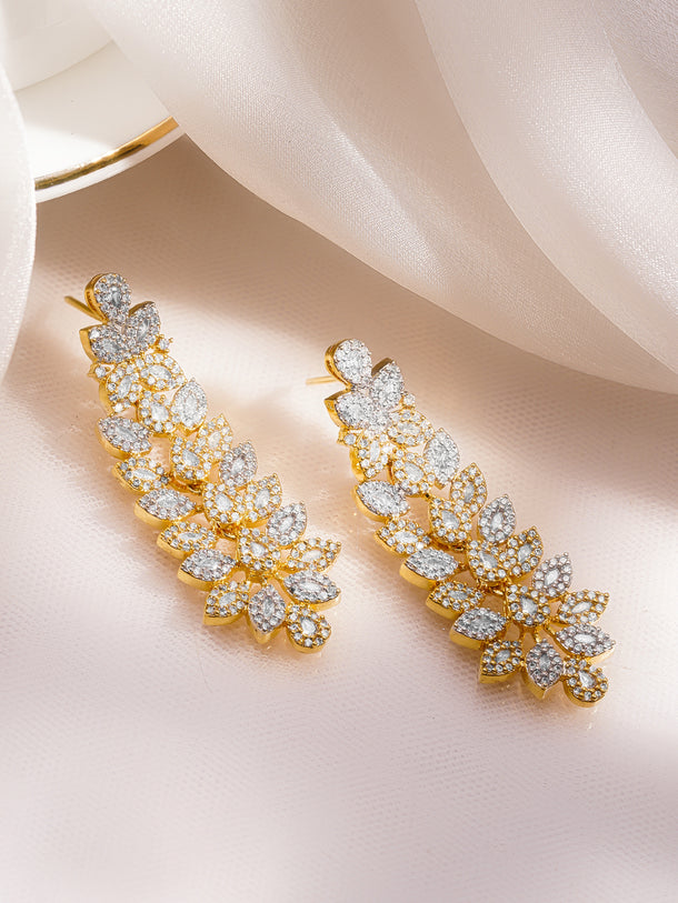 Floral Cascade Diamond Drop Earrings – Rubans