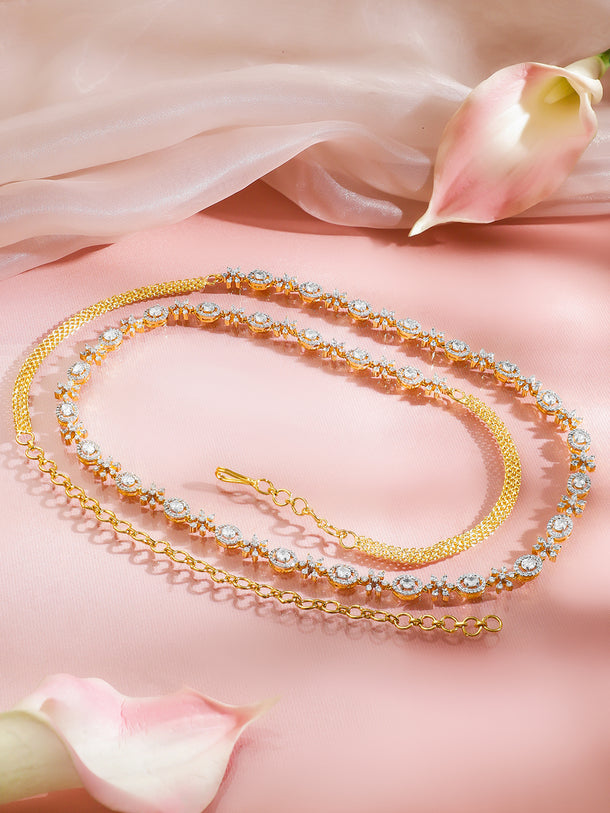 Radiant Crystal Gold Waist Chain – Rubans