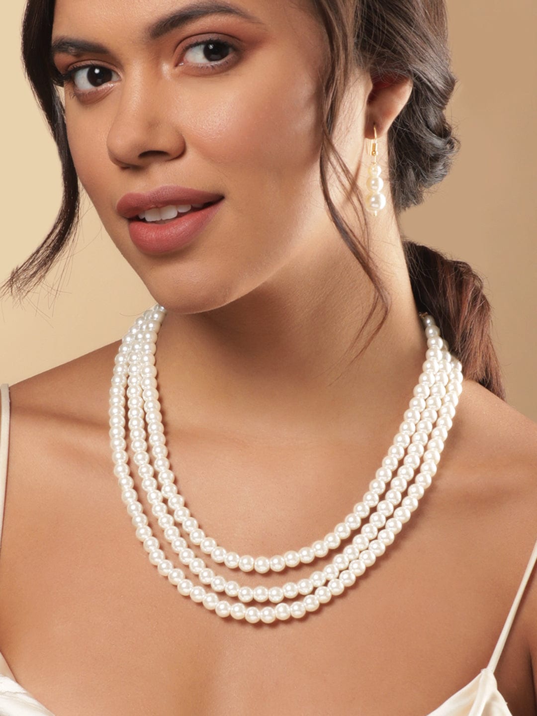 Trilogy of Elegance 3-Layer Pearl Beaded Necklace Set – Rubans